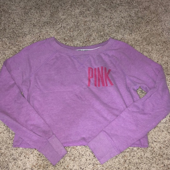 Tops | Pink Cropped Crew Neck | Poshmark